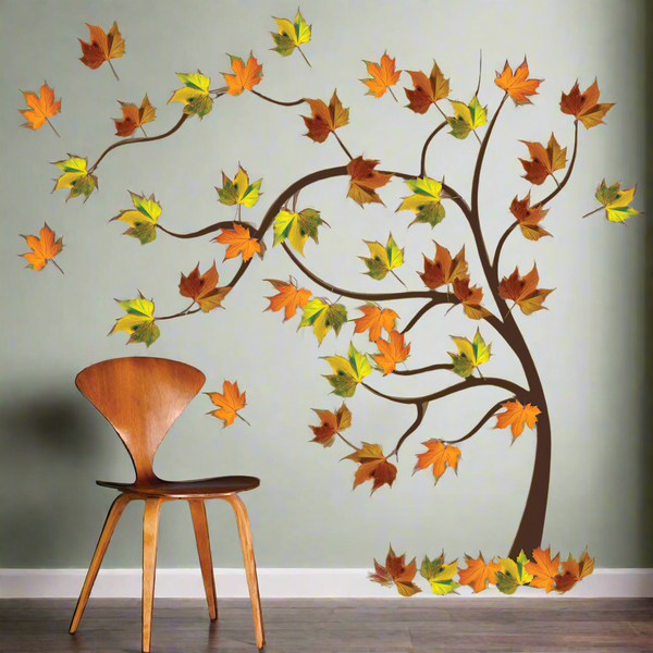 Autumn Tree Wall Decal Leaves Sticker Fall Window Decals Leave Decals ...