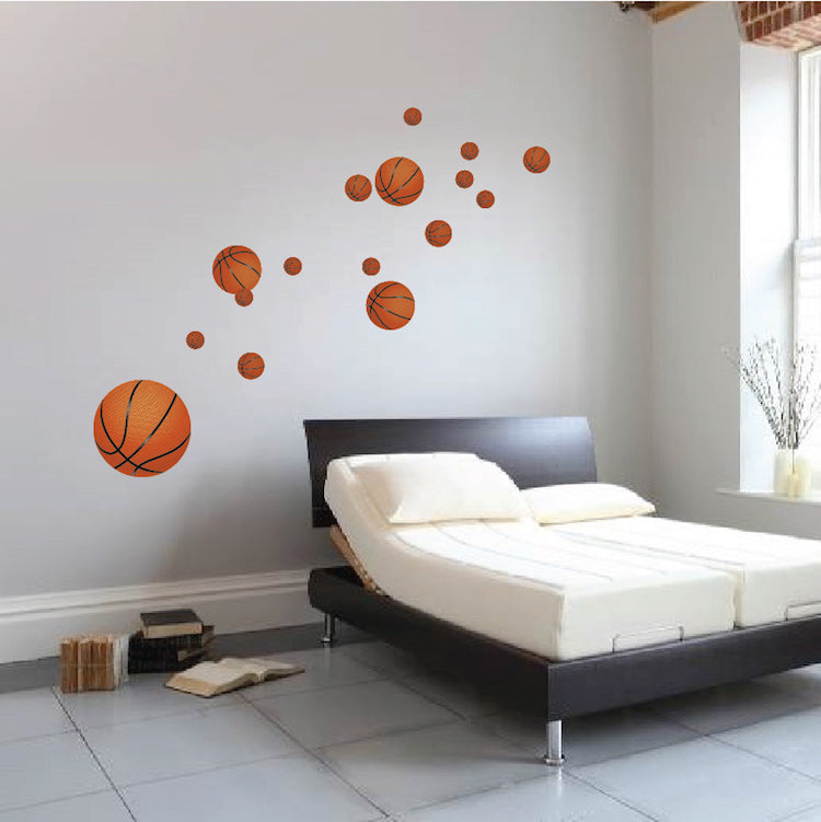 Basketball Wall Decal Sport College Basket Ball Kids Room Sports Vinyl ...