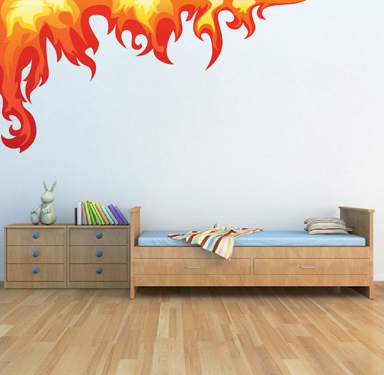 Bedroom Flame Wall Decal Kids Decals Game Room Removable Fire Decals D ...