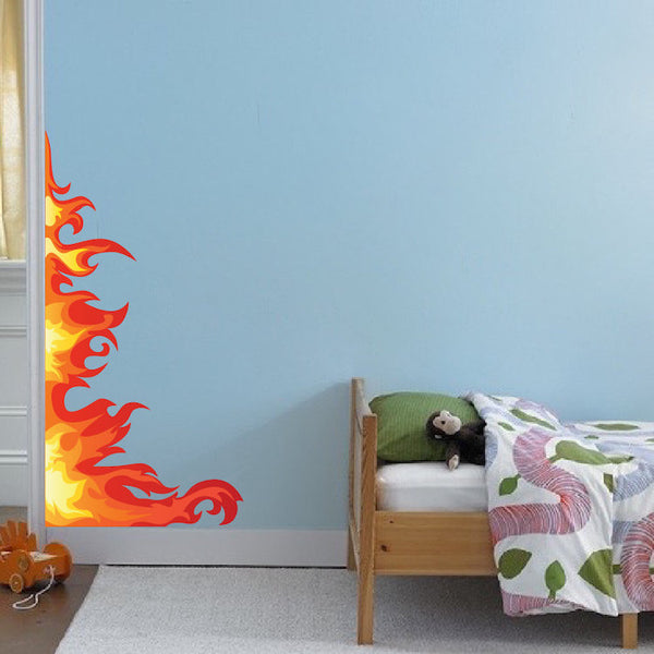 Bedroom Flame Wall Decal Kids Decals Game Room Removable Fire Decals D ...