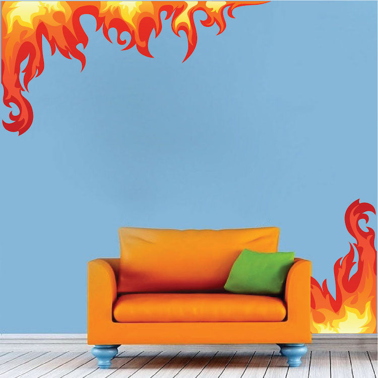 Bedroom Flame Wall Decal Kids Decals Game Room Removable Fire Decals D ...