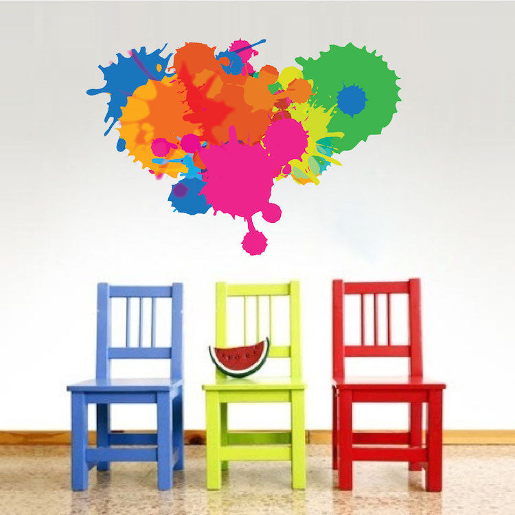 Color Splash Wall Decal Kids Room Colors Decor Removable Splashes Wall ...