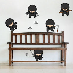 Cute Ninja Wall Decal Art Kids Karate Wall Decor Bedroom Wall Mural Ni ...