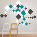 Squares Wall Decal Geometric Wall Stickers Peel and Stick Wall Decals ...