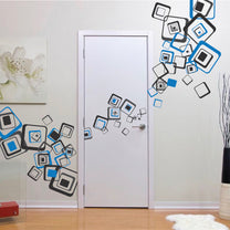 Square Wall Decals Geometric Square Room Stickers Peel and Stick Decal ...