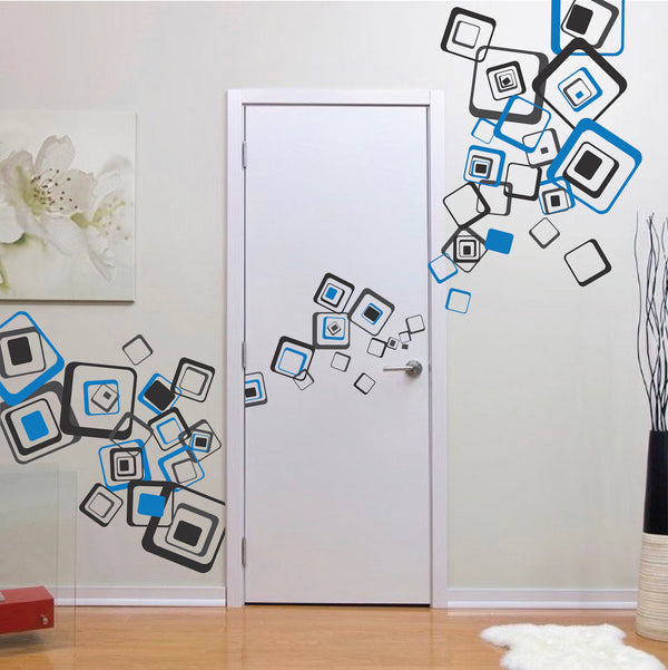 Square Wall Decals Geometric Square Room Stickers Peel and Stick Decal ...