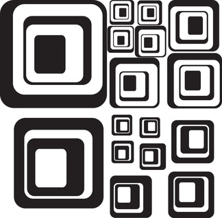 Square Wall Decals Geometric Square Room Stickers Peel and Stick Decal ...