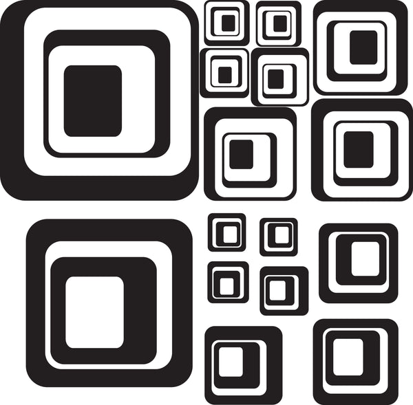 Square Wall Decals Geometric Square Room Stickers Peel and Stick Decal ...