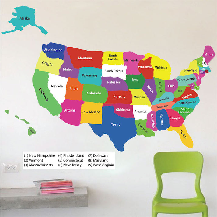 United States of America Wall Sticker New York Wall Decor America Wall ...
