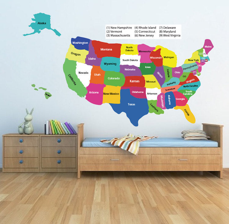 United States of America Wall Sticker New York Wall Decor America Wall ...