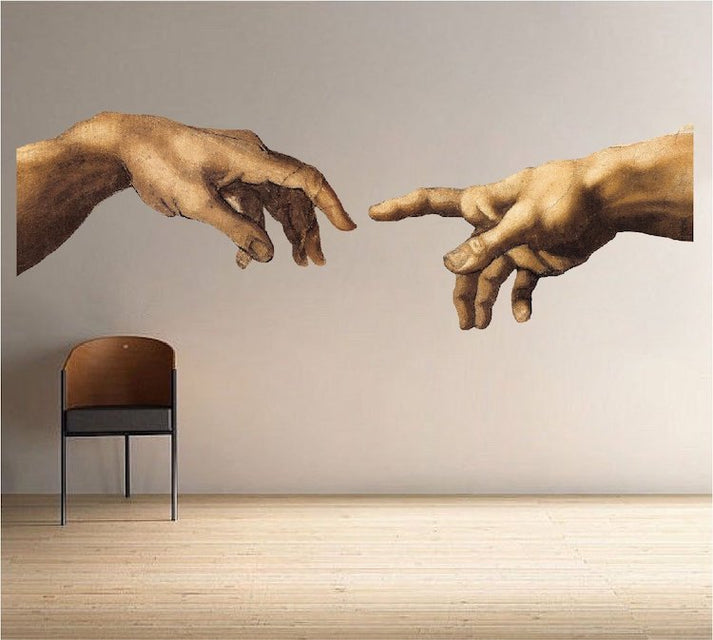 Michelangelo Hands Wall Decal Sistine Chapel Wall Art Renaissance Stic ...