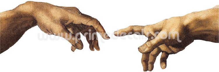 Michelangelo Hands Wall Decal Sistine Chapel Wall Art Renaissance Stic ...